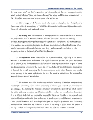 Pakistan India Standoff: Lessons and Way Forward | PDF