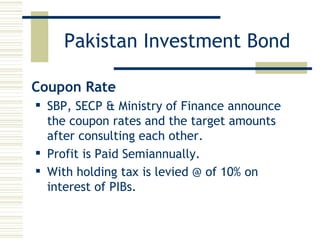 Pakistan Investment Bonds (PIBs) | PPT