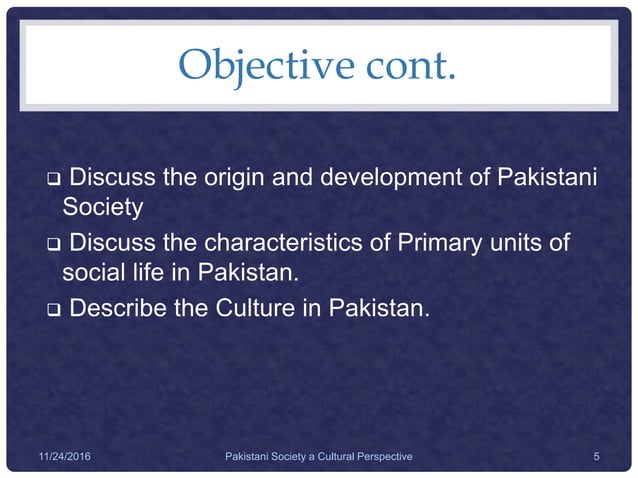 Pakistani society | PPTX