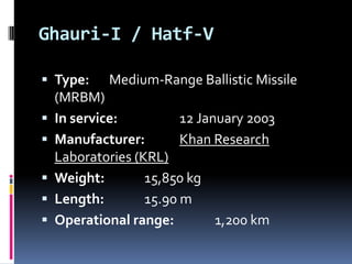 Pakistan missile technology | PPTX