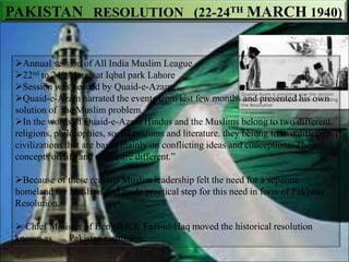 the pakistan movement history 1940-47.ppt | Political Issues & policy ...