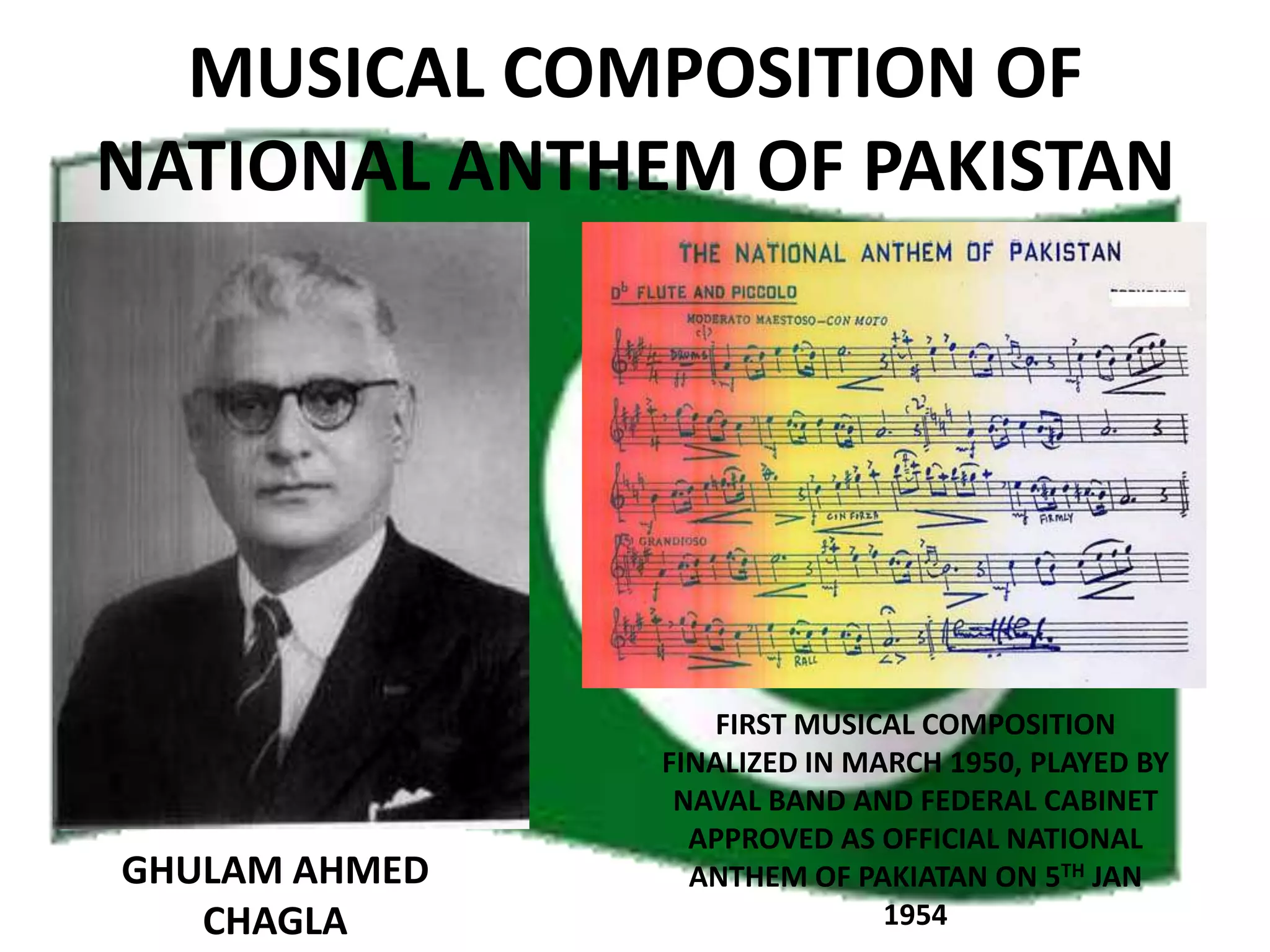 Pakistan national anthem history | PPTX
