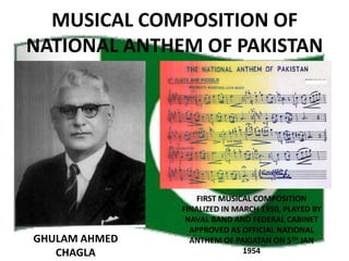Pakistan national anthem history | PPTX