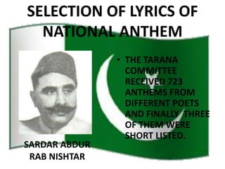 Pakistan national anthem history | PPTX