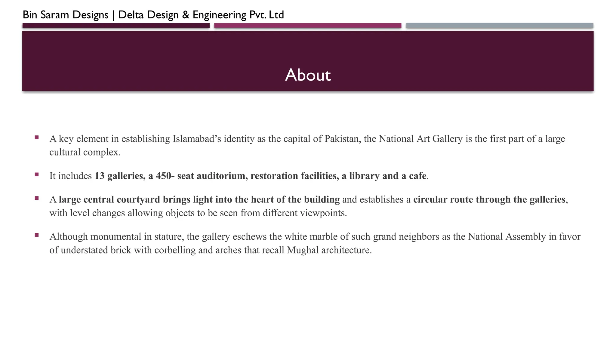 Pakistan National Council Of Arts Architectural Case Study, Bin Saram ...