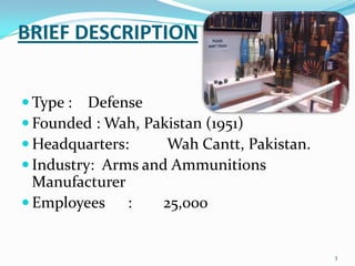 Pakistan ordinance factories (pof) | PPTX