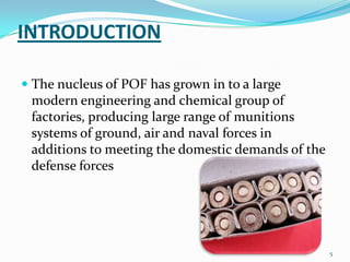 Pakistan ordinance factories (pof) | PPTX