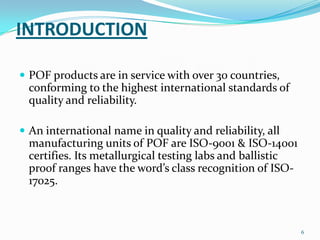 Pakistan ordinance factories (pof) | PPTX