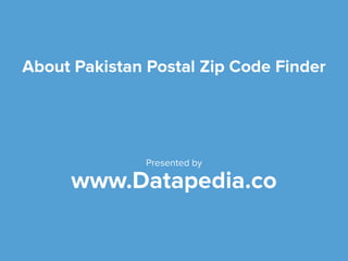 Pakistan Postal Codes Lookup | PPT