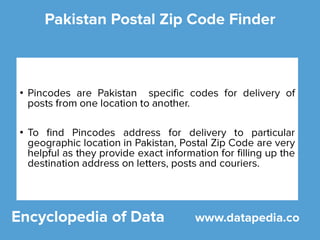 Pakistan Postal Codes Lookup | PPT