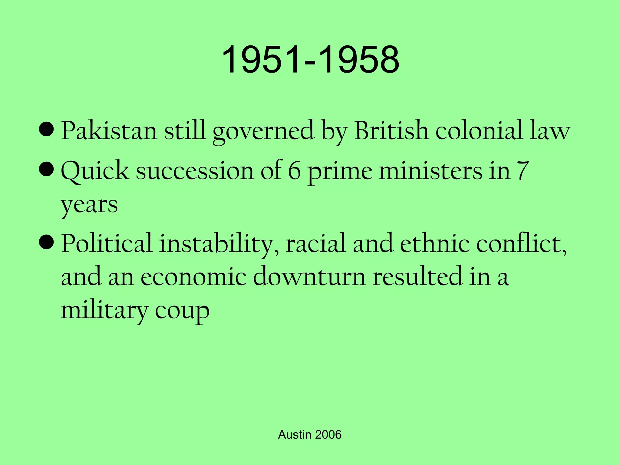 Overview of Political Development in Pakistan | PPT
