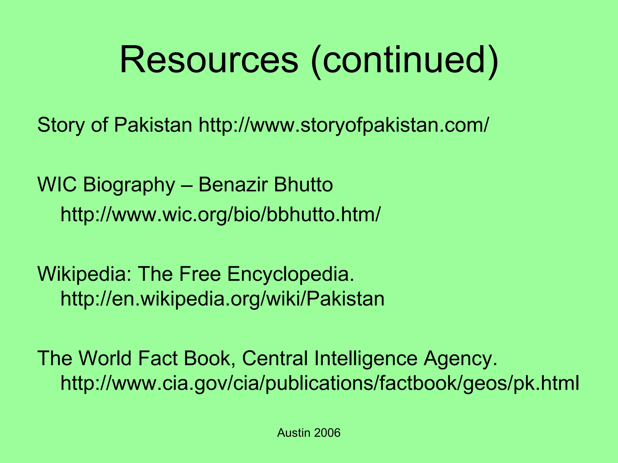 Overview of Political Development in Pakistan | PPT