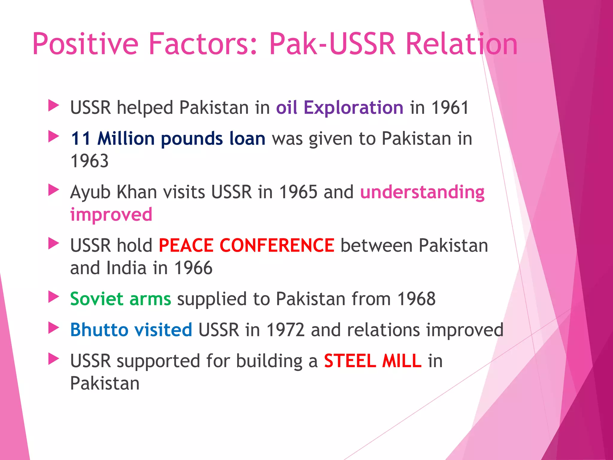 Pakistan realation with USSR by Dr. Zafar Iqbal | PPT