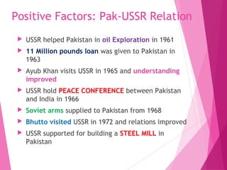 Pakistan realation with USSR by Dr. Zafar Iqbal | PPT