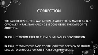 Pakistan Resolution 1940 -History of Pakistan | PPTX