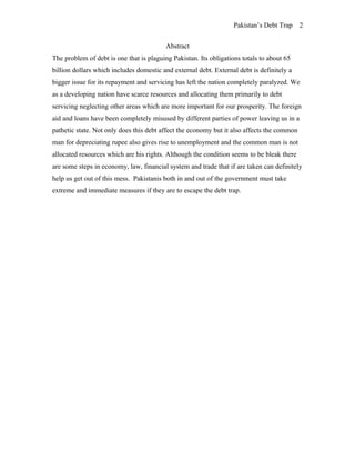 Pakistan’s debt trap | PDF