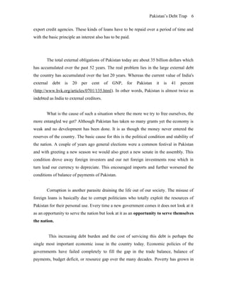 Pakistan’s debt trap | PDF