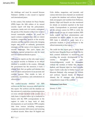 Pakistan Security Report 2010 | PDF