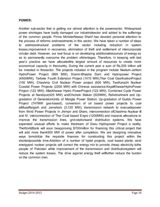 Pakistan’s federal budget summary 2014 15 (Macro-Economics,Iqra ...