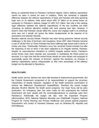 Pakistan’s federal budget summary 2014 15 (Macro-Economics,Iqra ...