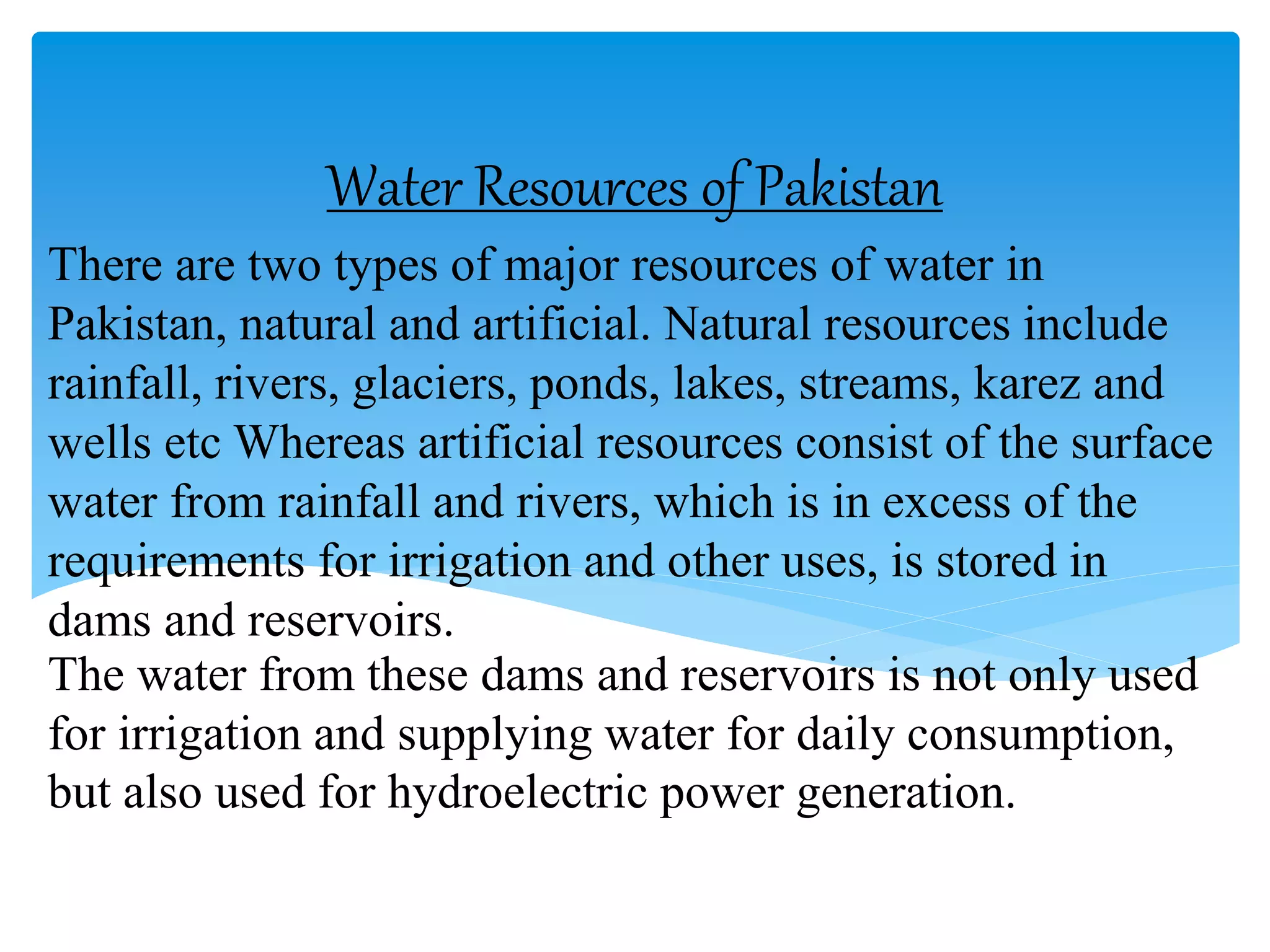 Water Resources of Pakistan | PPTX