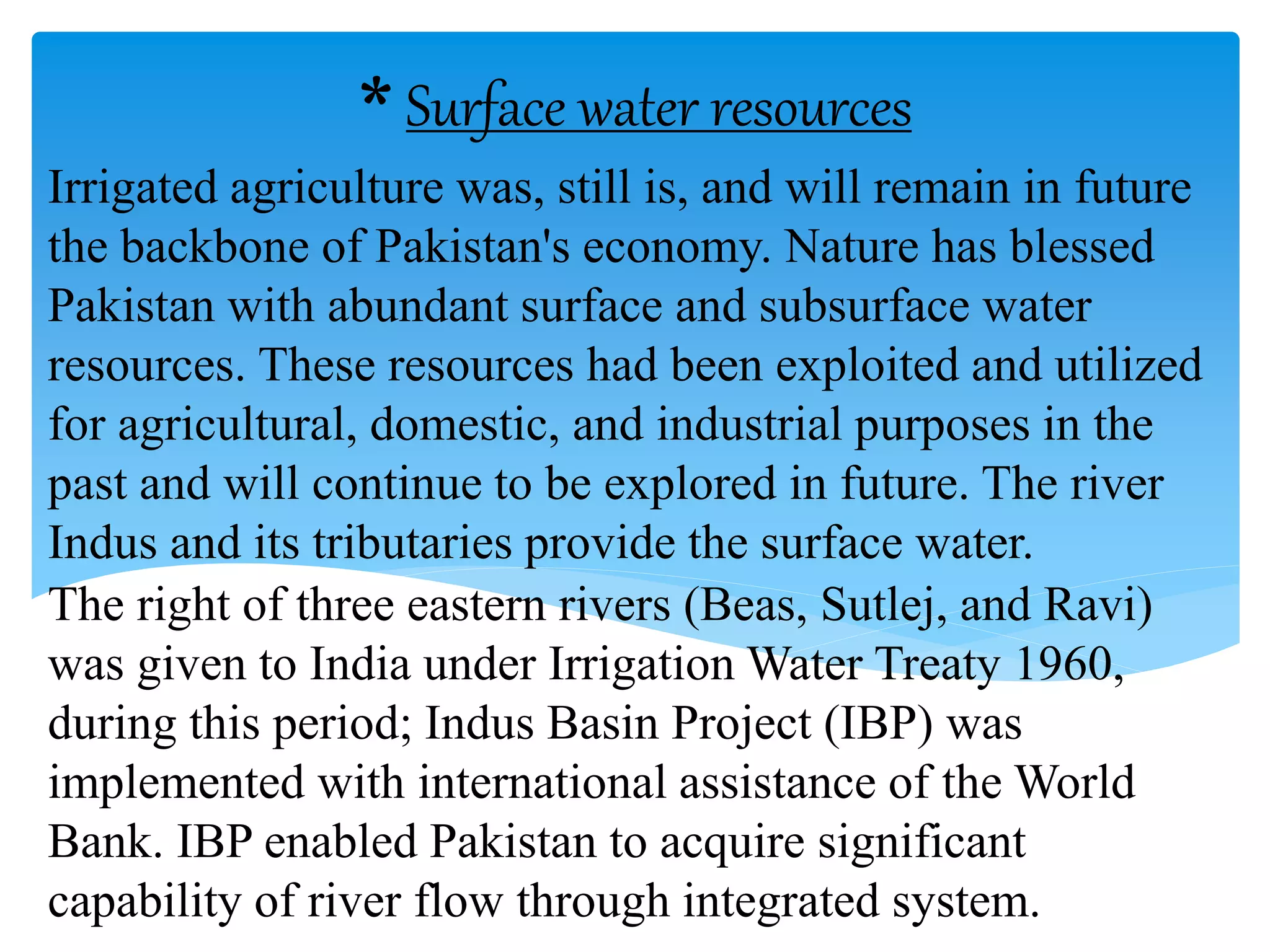 Water Resources of Pakistan | PPTX