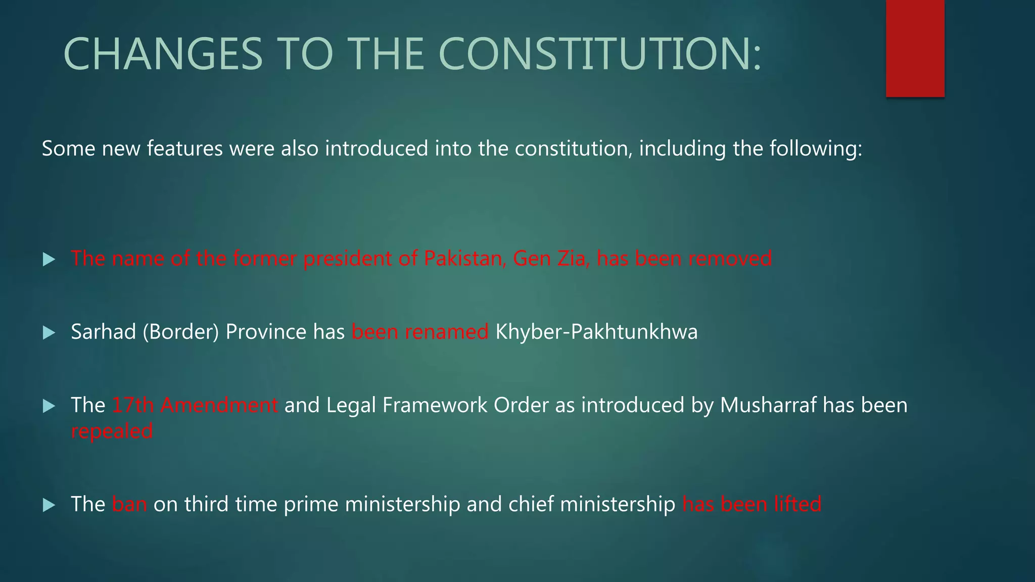 18th AMMENDMENT IN CONSTITUTIONAL HISTORY OF PAKISTAN | PPTX