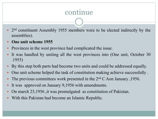 Constitutional and political development in Pakistan | PPTX