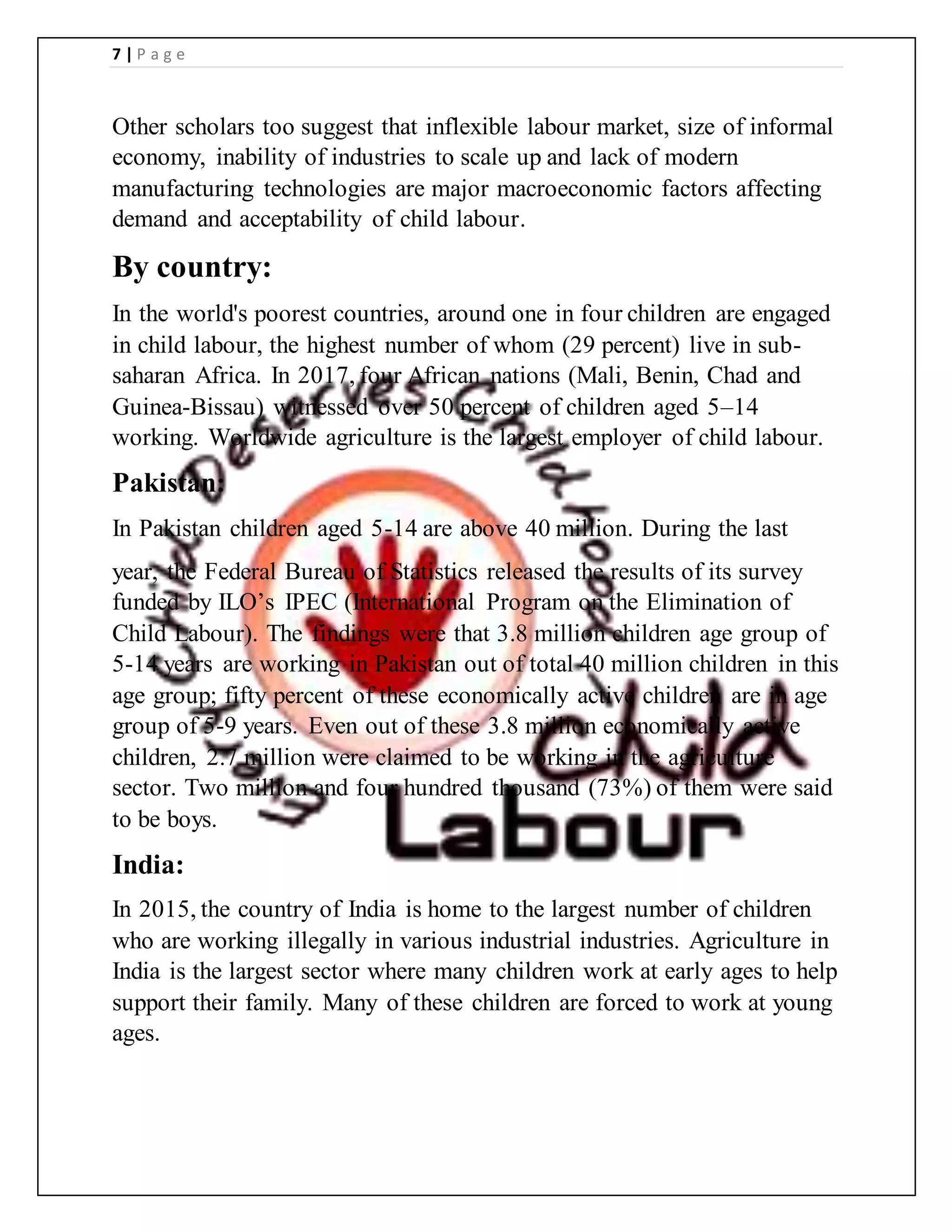Pakistan studies child labour assignment | DOCX