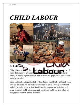 Pakistan studies child labour assignment | DOCX