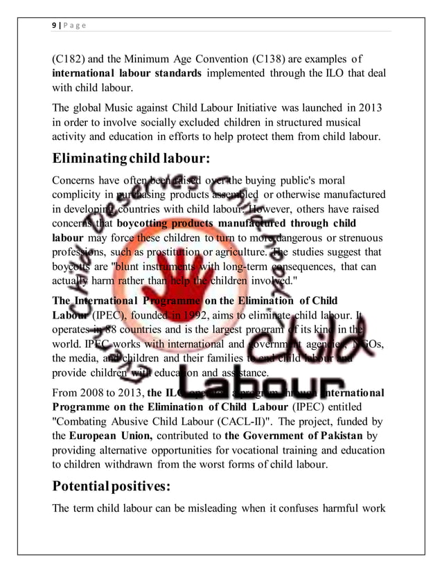 Pakistan studies child labour assignment | PDF