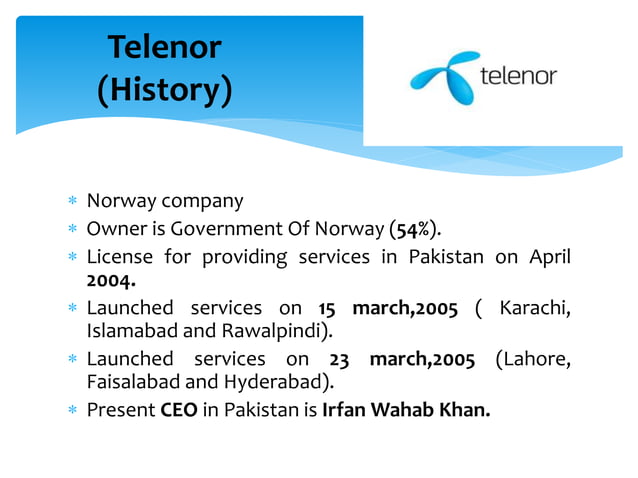 PTCL and other Networks In Pakistan | PPTX | Telecommunications Industry | Industries