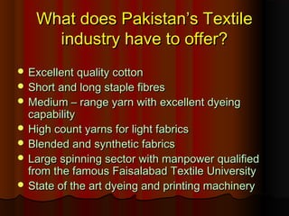 Pakistan textile industry | PPT