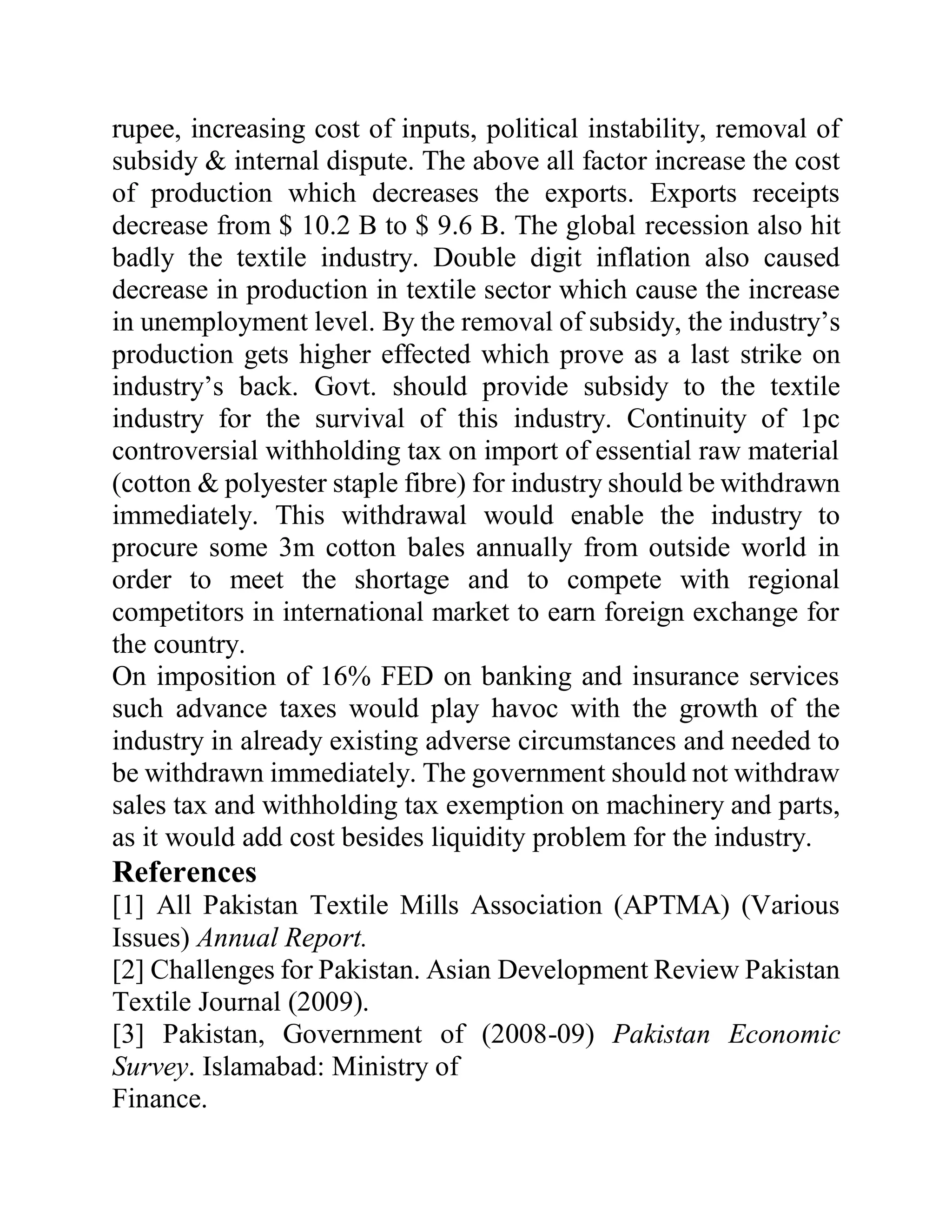 Pakistan textile industry challenges | PDF