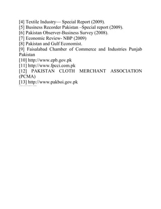 Pakistan textile industry challenges | PDF