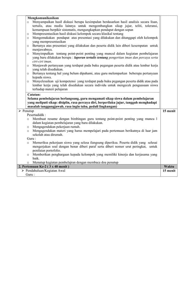 RPP Pendidikan Agama Kristen (PAK) SMP Kelas VIII | PDF