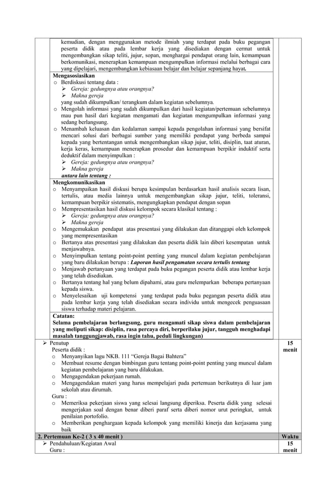 RPP Pendidikan Agama Kristen (PAK) SMP Kelas IX | PDF