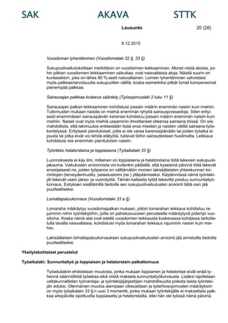 SAK:n, Akavan ja STTK:n lausunto pakkolaeista | PDF