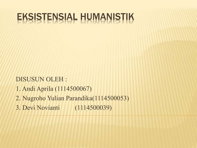 EKSISTENSIAL HUMANISTIK | PPTX