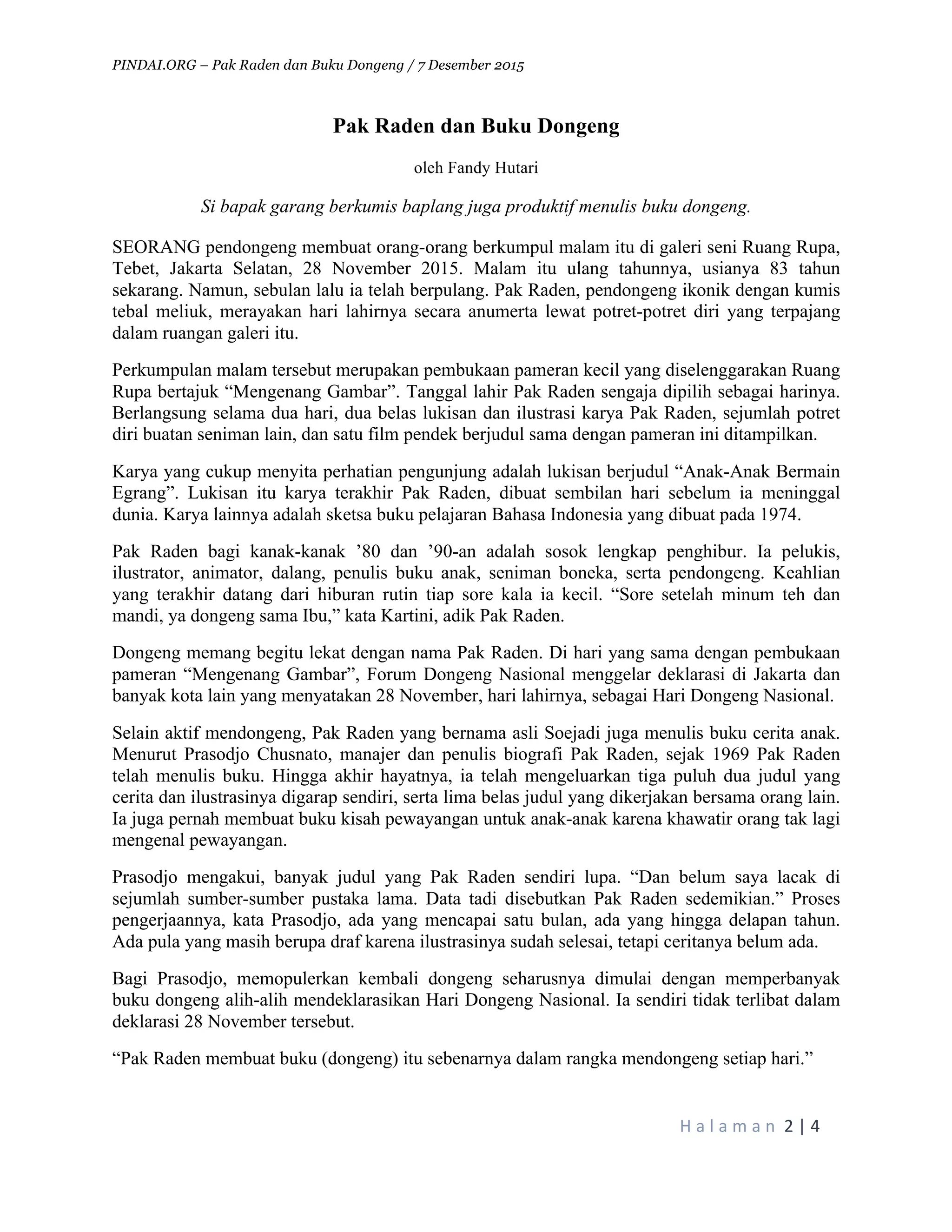 Pak Raden dan Buku Dongeng | PDF