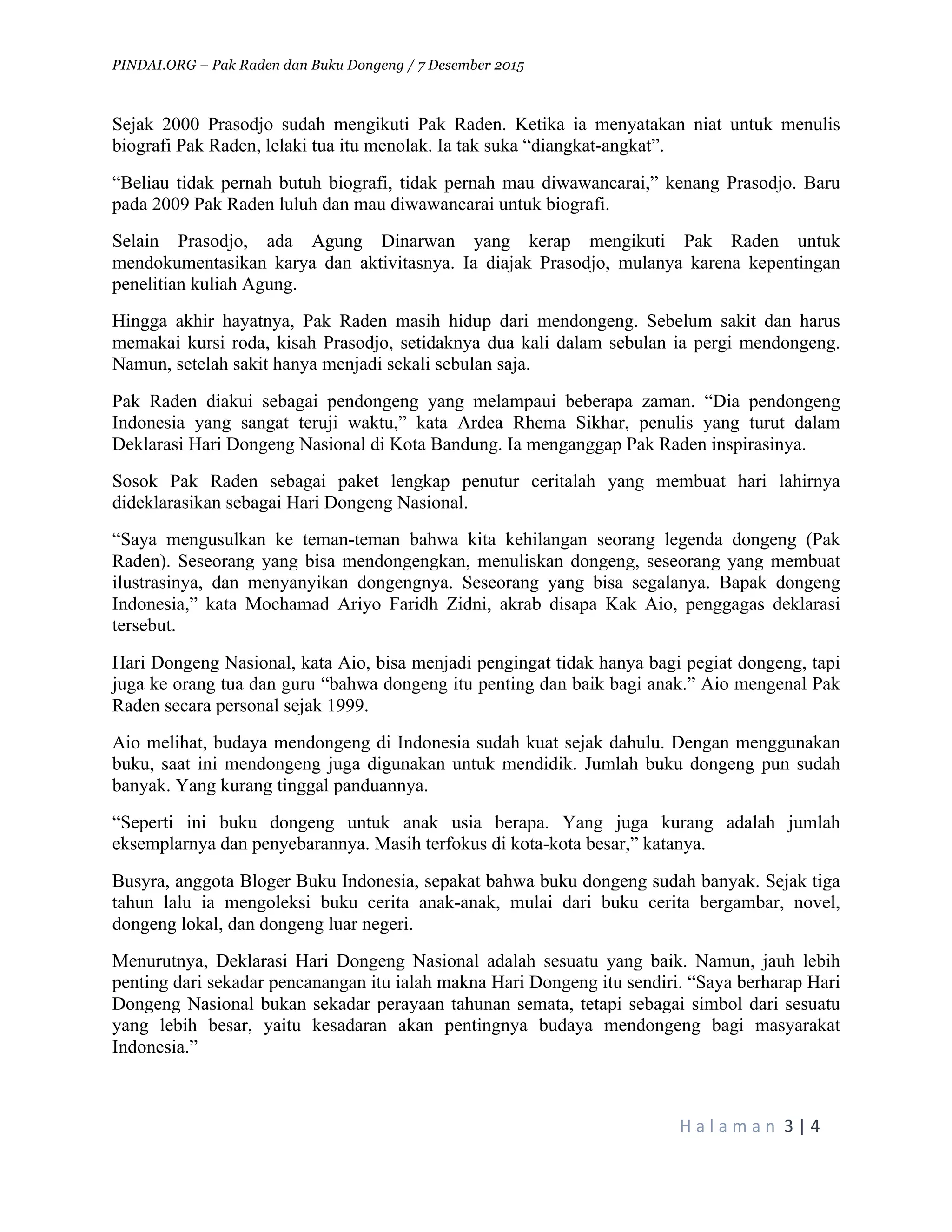 Pak Raden dan Buku Dongeng | PDF