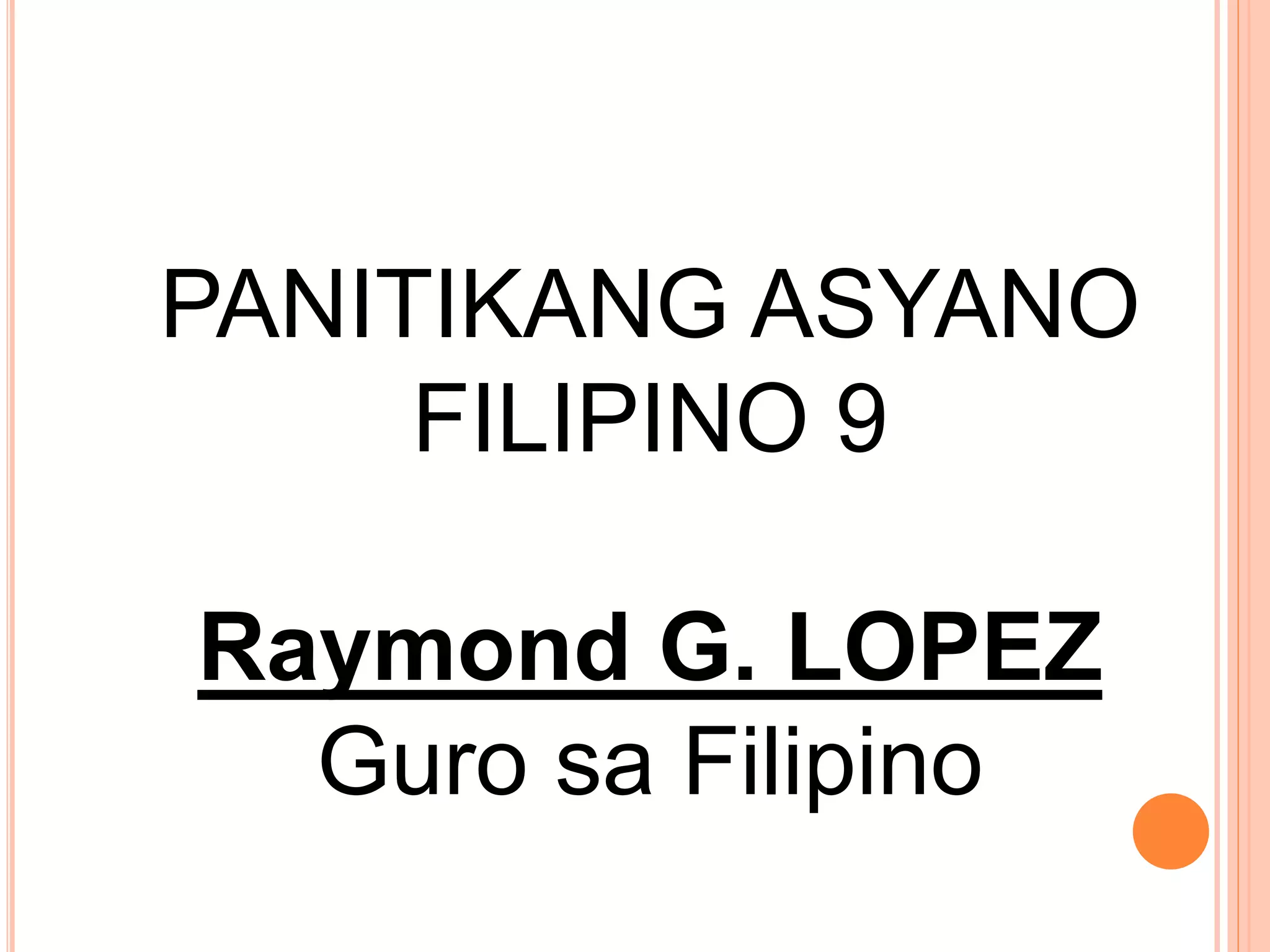 Paksa sa filipino 9 | PPTX