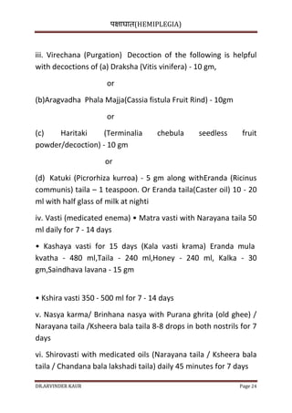 Pakshaghata hemiplegia ayurvedic and modern aspect | PDF