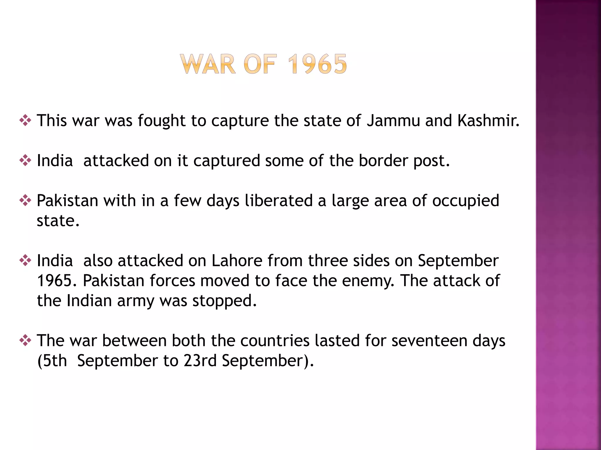 Relations between pakistan and india | PPTX