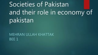 societies of pakistan and their role in economy of pakistan | PPTX ...