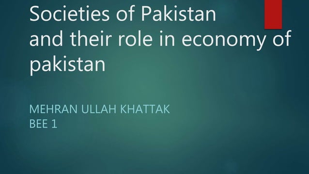 societies of pakistan and their role in economy of pakistan | PPTX ...