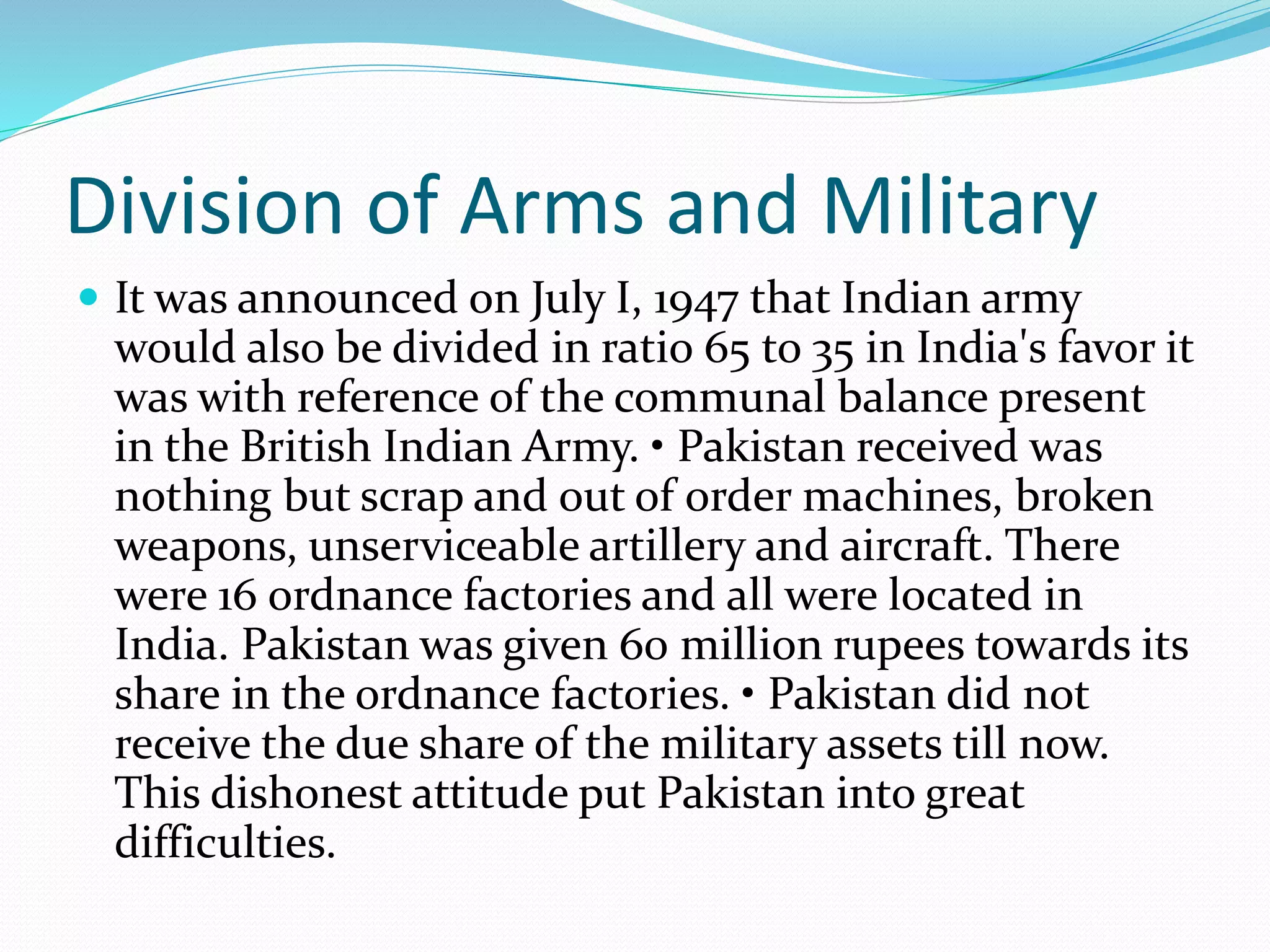 Initial Problems of Pakistan | PPTX