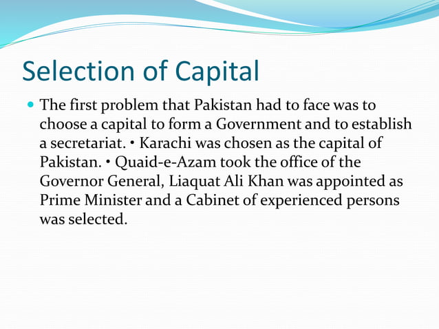 Initial Problems of Pakistan | PPTX