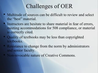 OER Benefits and Challenges | PPT