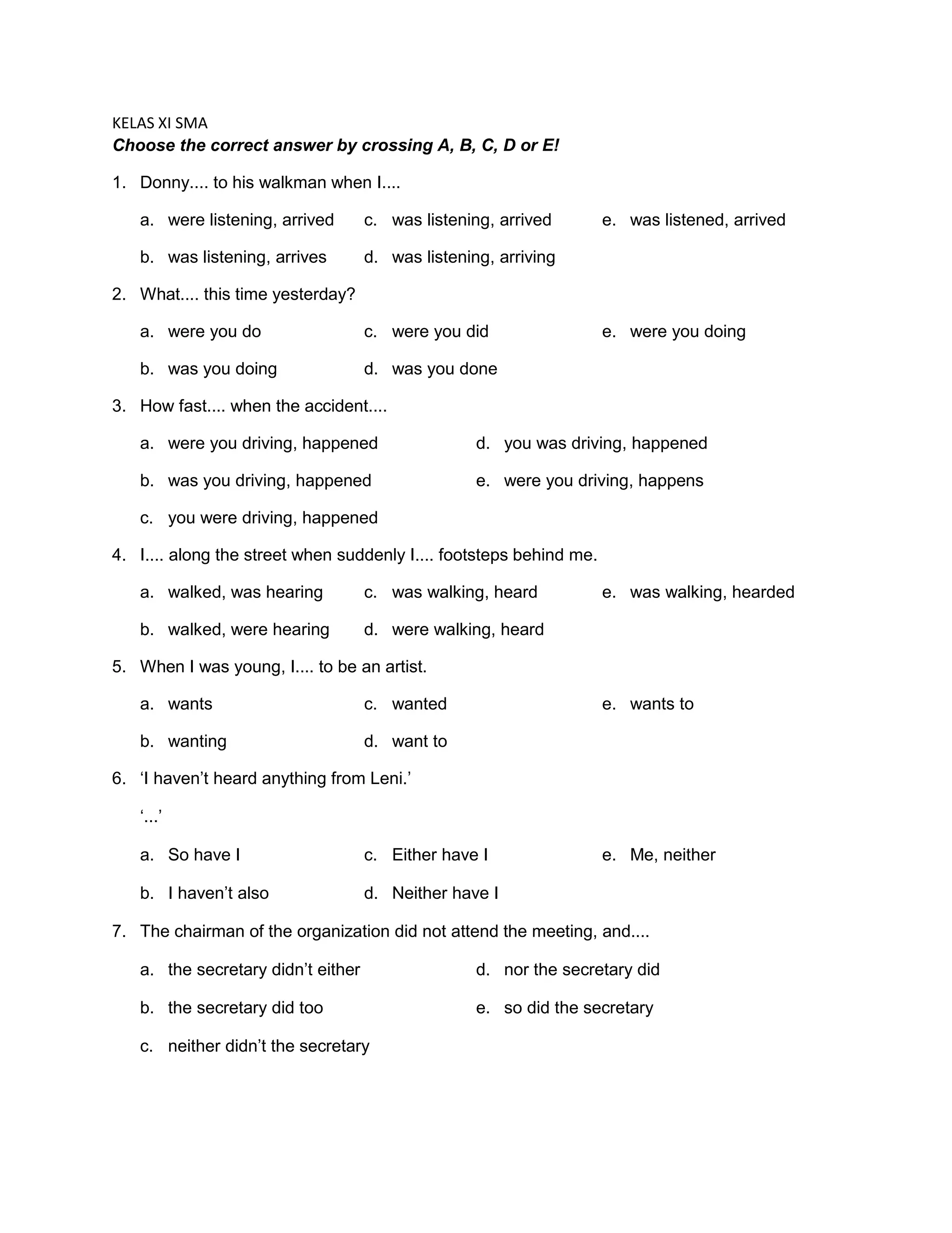 Contoh Soal Bhs.Inggris SMA | DOCX